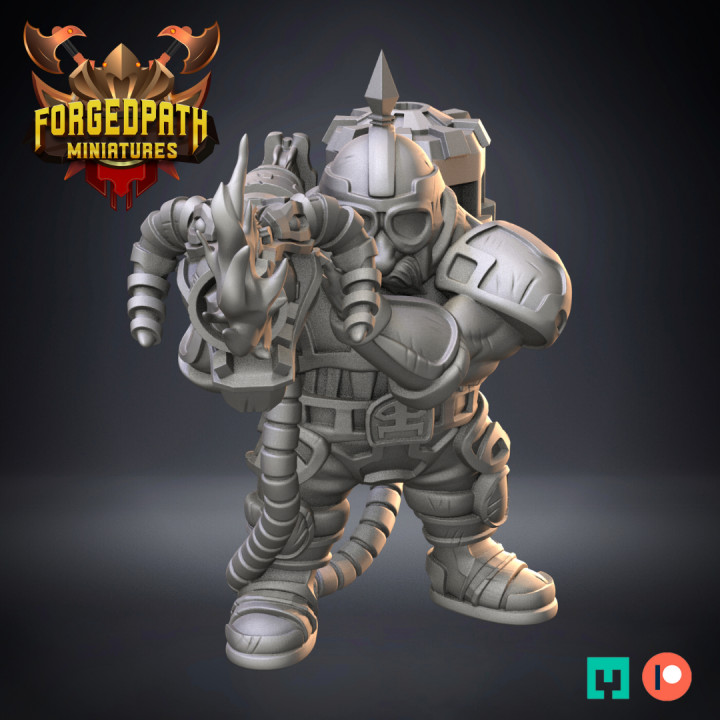 3D Printable Inferno Legion - Dwarf Flamethrower Unit by Forged Path ...