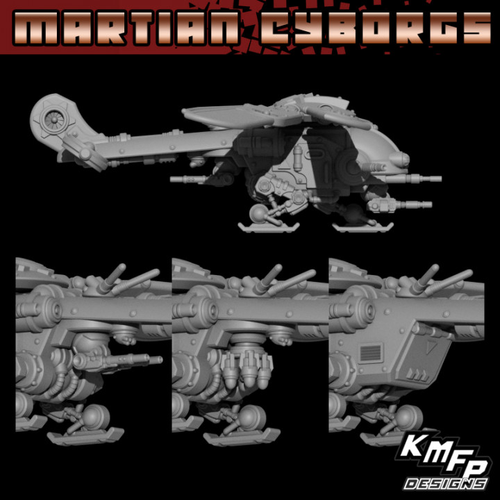 3D Printable Martian Cyborg Dynamo Aircopter (6-8mm) by KMFP Designs