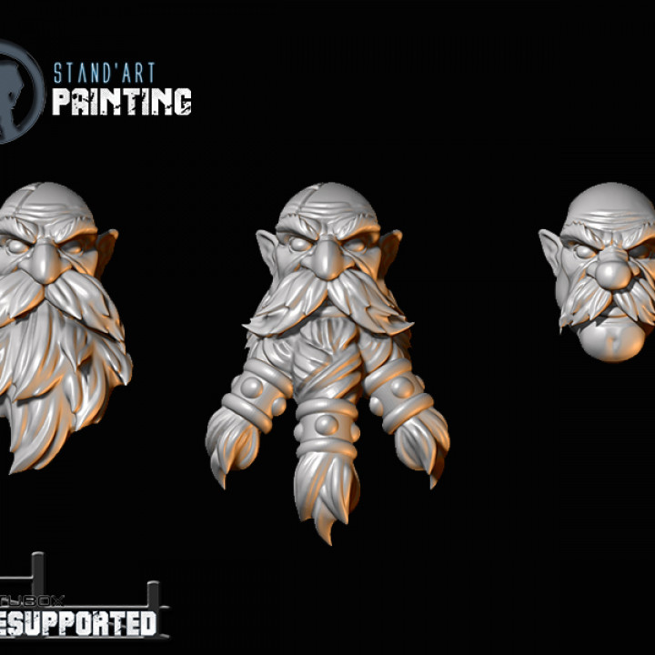 3D Printable Space Dwarf 9 Heads by Stand'Art Painting