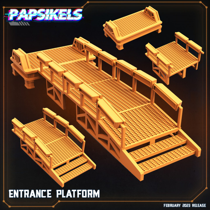 3D Printable ENTRANCE PLATFORM by PAPSIKELS MINIATURES