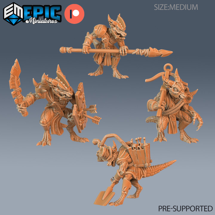 3D Printable Reptiles of War Set / Lizard Folk & Kobold Encounter ...