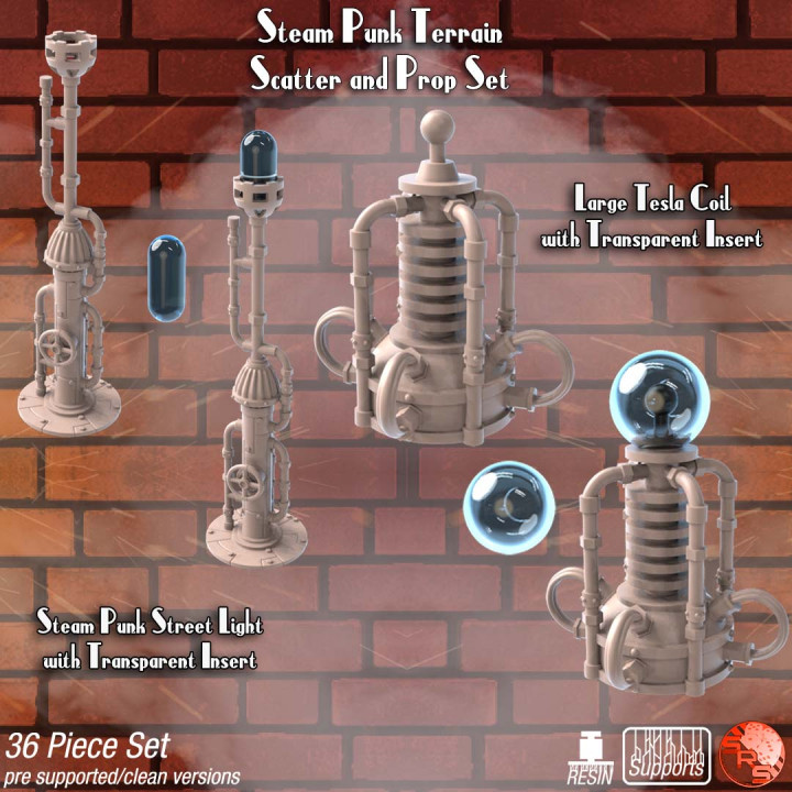 3D Printable Steam Punk Terrain Set by SRS Studios