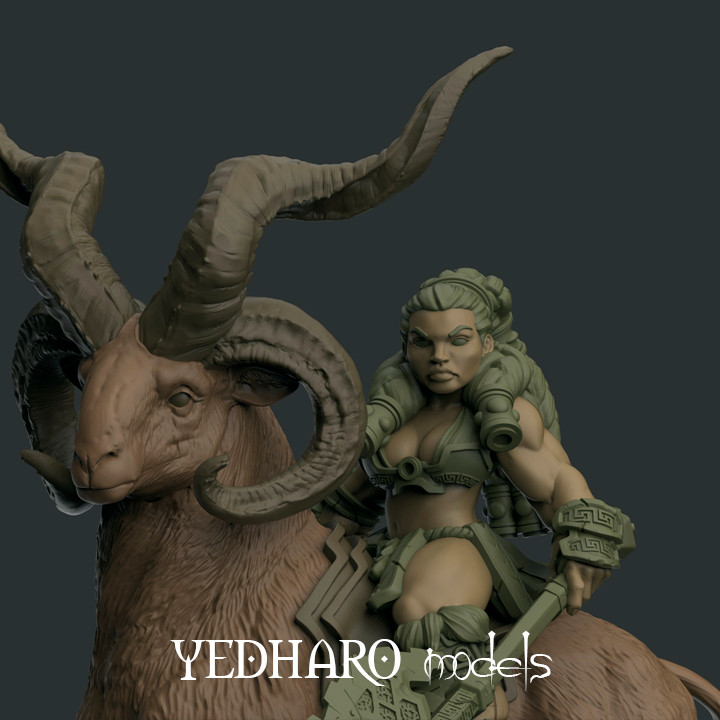 3D Printable Mounted Berserker Champion by Yedharo Models SL