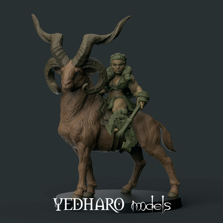 3D Printable Mounted Berserker Champion by Yedharo Models SL