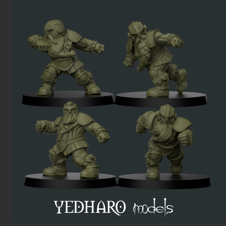 3D Printable Dwarf Team by Yedharo Models SL