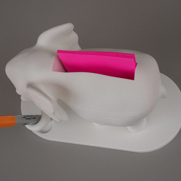 3D Printable Elephant Post-it holder by Philippe Barreaud
