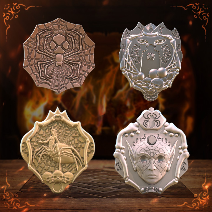 3D Printable Dark elf coin set by Unchained Games