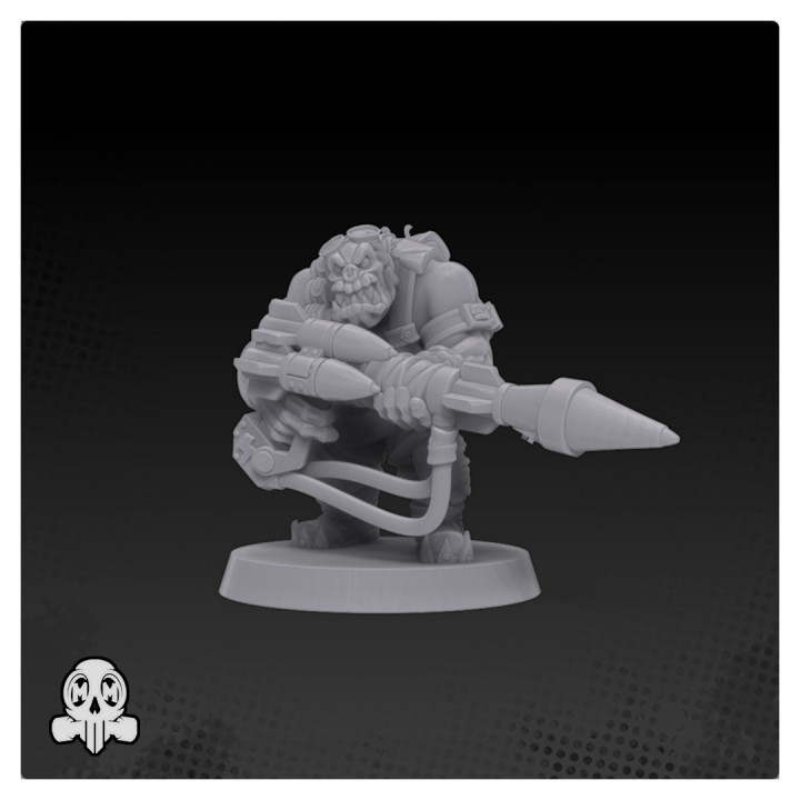 3D Printable Orc 2H Rocket Commando Modular Kit by Malicious Mini's