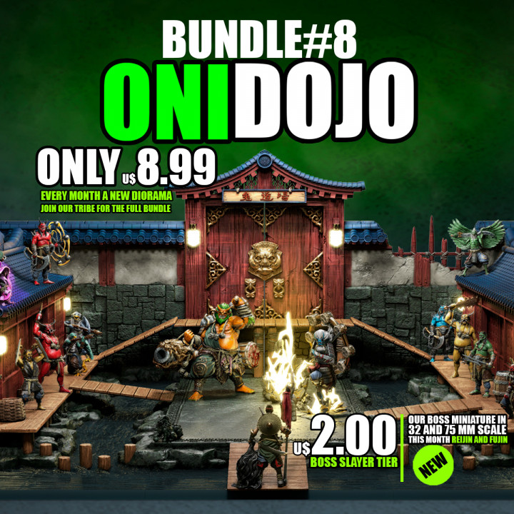 3D Printable BUNDLE#08 - ONI DOJO by Necropunks Miniatures