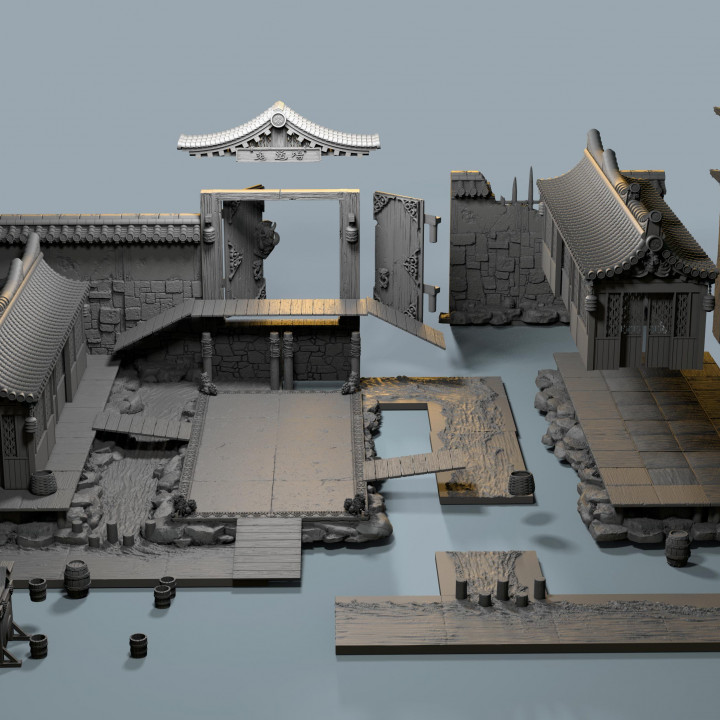 3D Printable BUNDLE#08 - ONI DOJO by Necropunks Miniatures