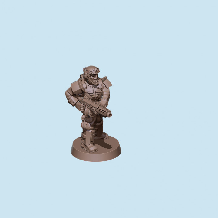 3D Printable Sergeant With machine gun by Twilight conflict workshop