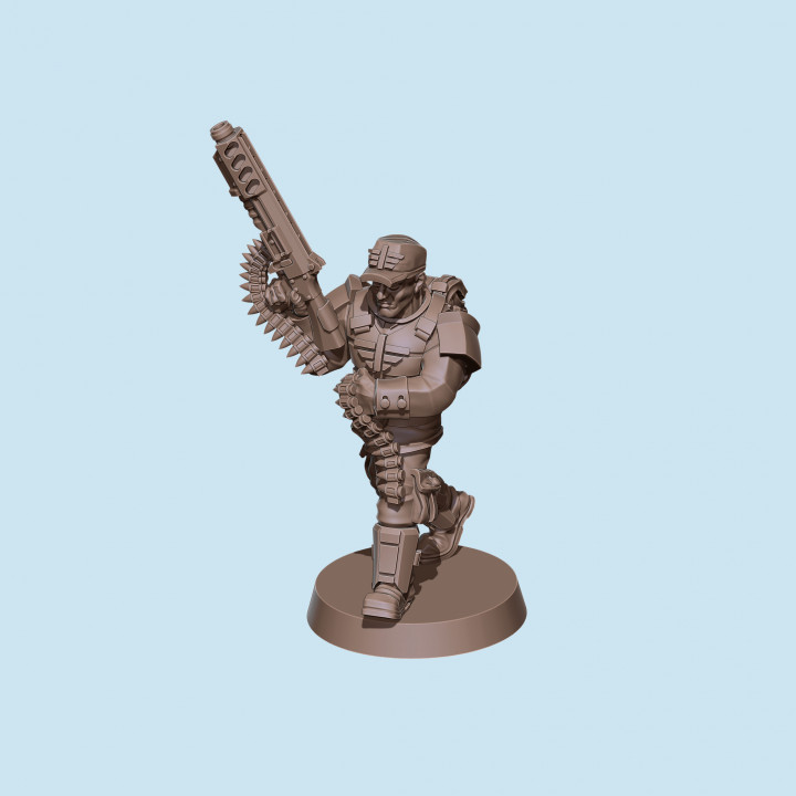 3D Printable Sergeant With machine gun by Twilight conflict workshop