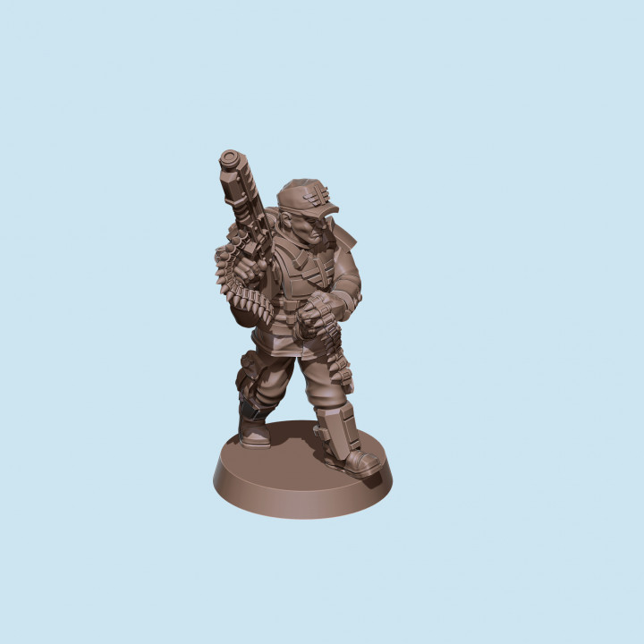 3D Printable Sergeant With machine gun by Twilight conflict workshop