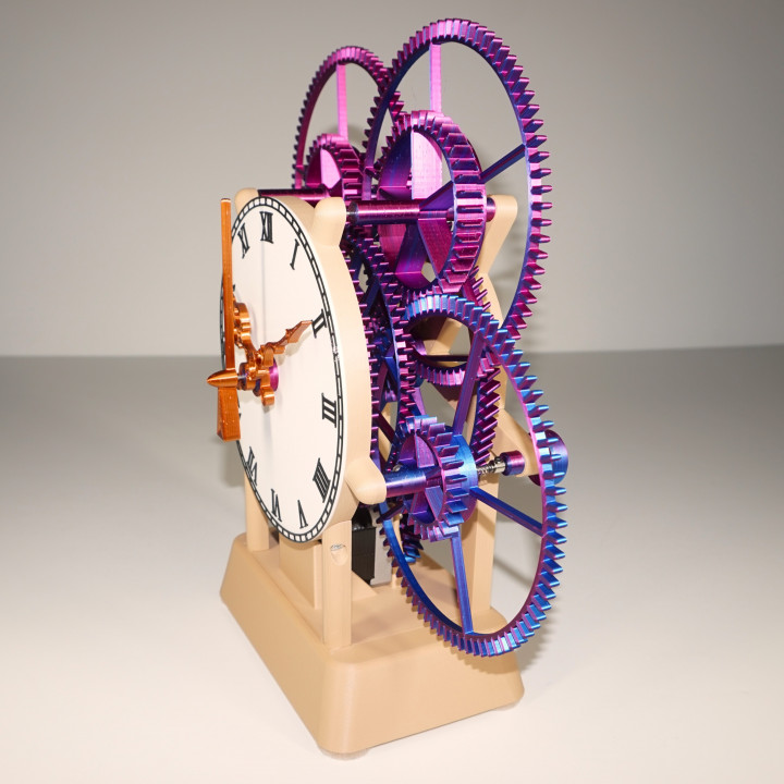 3D Printable Large Silent Desk Clock by Steve Peterson