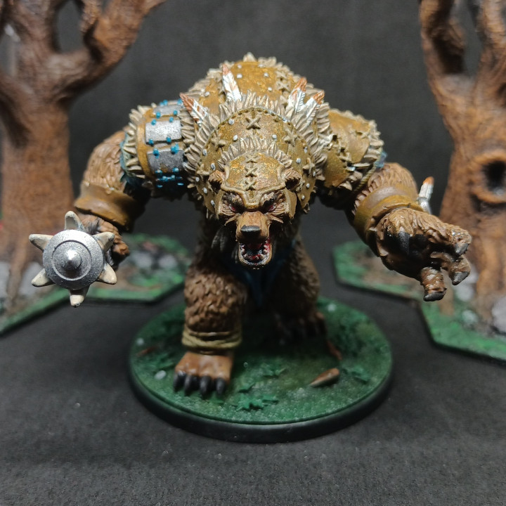 3D Print of Corruption Of The Glades - Werebear Warrior C by Imagine-Minis
