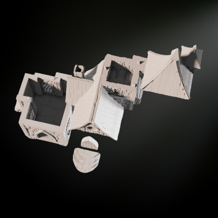 3D Printable Medieval Fantasy Healer House II by WargamesCo