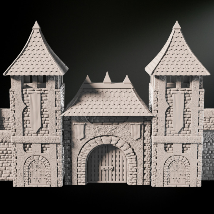 3D Printable Medieval Fantasy City Gate by WargamesCo