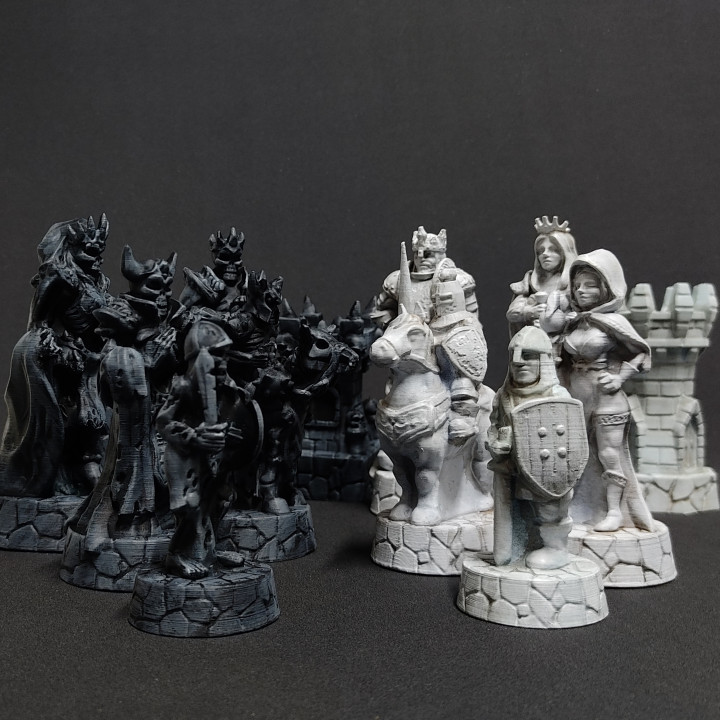 3D Printable Fantasy undead army chess set by NEMO_MK2