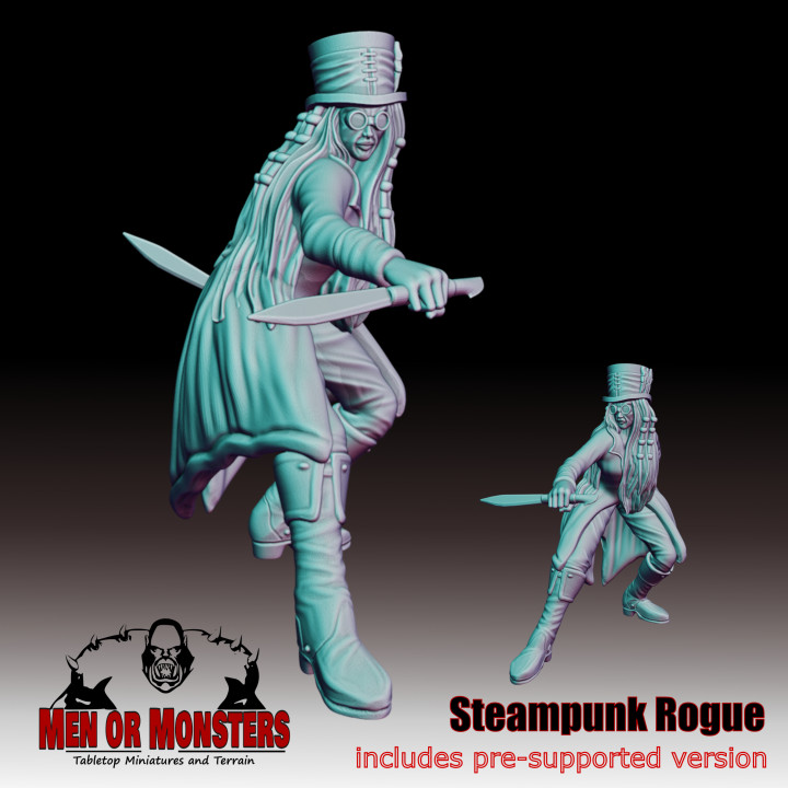 3D Printable Steampunk Female Rogue - Fighter by Dale Seaton