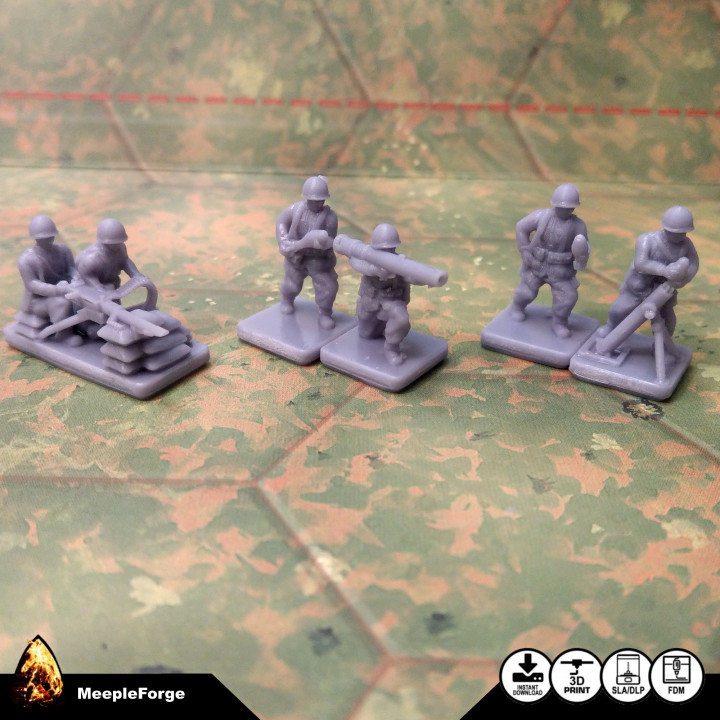 3D Printable American Infantry Special Weapons WW2 15mm Scale by Andy ...