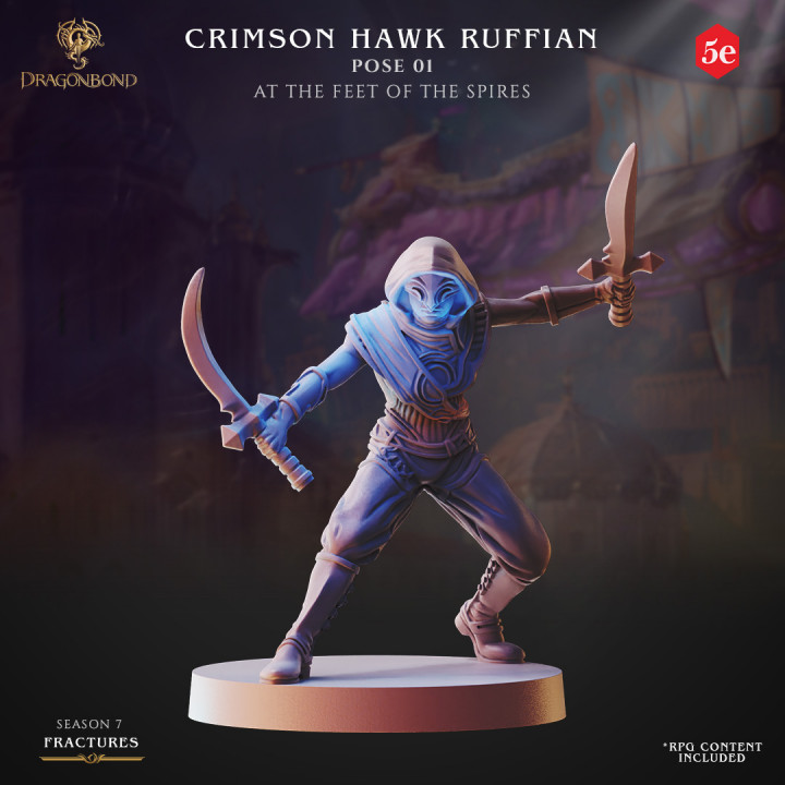 3D Printable Dragonbond Tribes Crimson Hawks Ruffians by Draco Studios