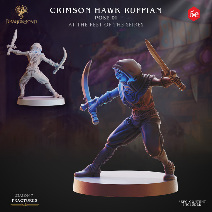 3D Printable Dragonbond Tribes Crimson Hawks Ruffians by Draco Studios