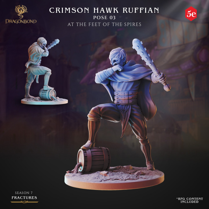 3D Printable Dragonbond Tribes Crimson Hawks Ruffians by Draco Studios