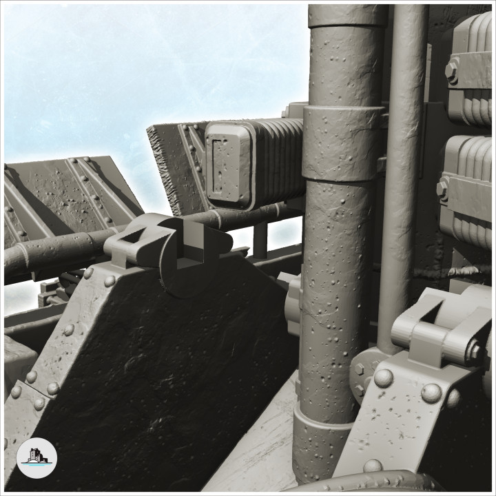 3D Printable Large eight-wheeled pick-up with missile launcher and ...