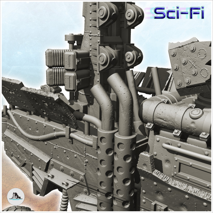 3D Printable Large eight-wheeled pick-up with missile launcher and ...