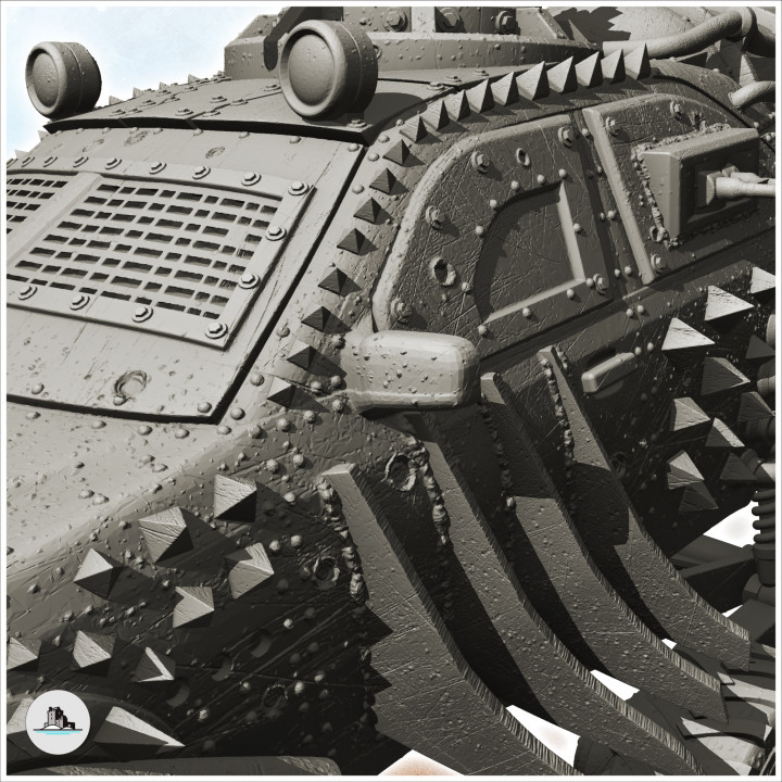 3D Printable Post-apo tank vehicle with central turret on top (6 ...