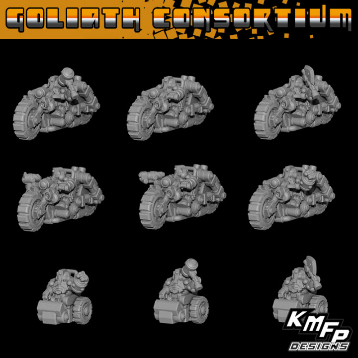 3D Printable Goliath Consortium Huscarl Veterans (6-8mm) by KMFP Designs