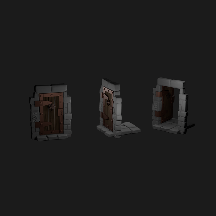 3D Printable Stairs Down, Doors and Blocked Passageway for use with ...