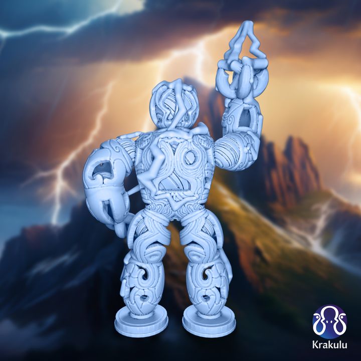 3D Printable Lightning Golem by Krakulu