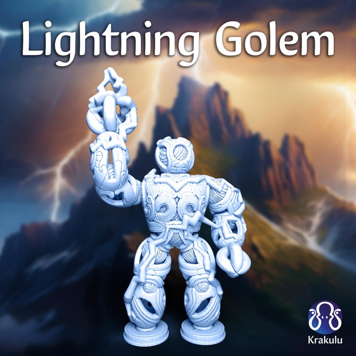 3D Printable Lightning Golem by Krakulu