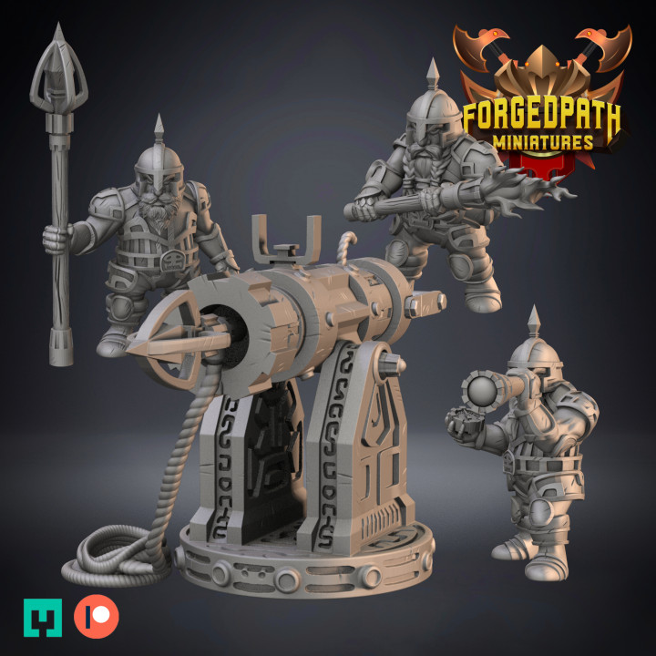 3D Printable Iron Tusk Harpooners - Dwarf Artillery by Forged Path ...
