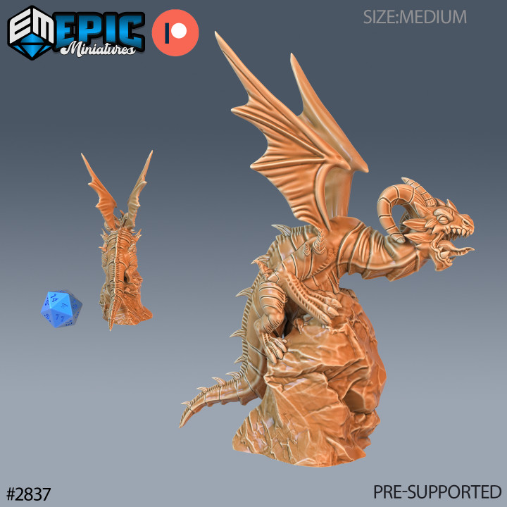 3D Printable Dragon Wyrmling Set / Legendary Drake / Winged Mountain ...