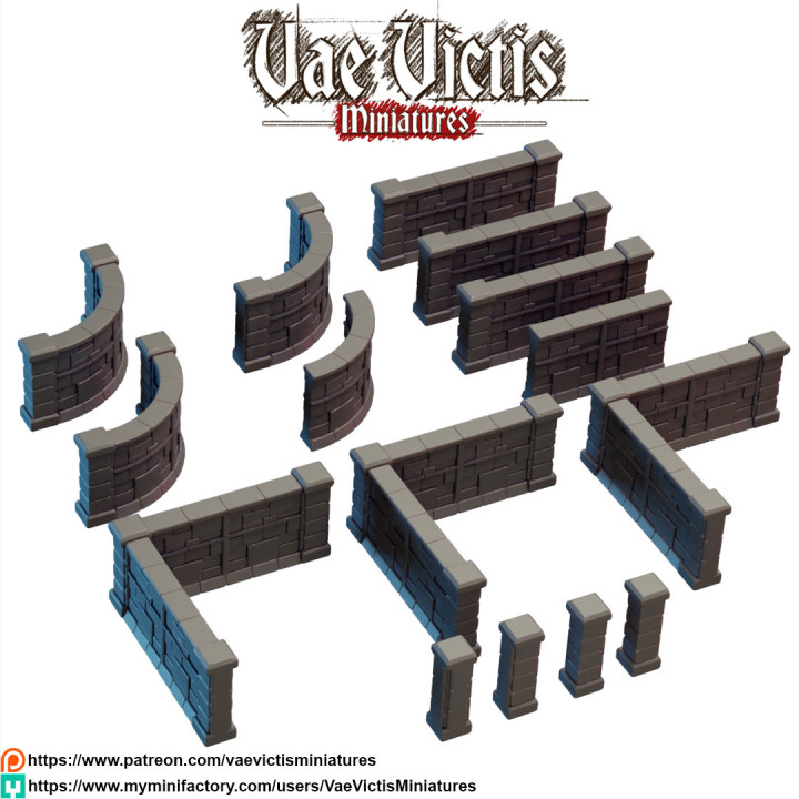 3D Printable Stone Walls [SUPPORTLESS] by Vae Victis Miniatures
