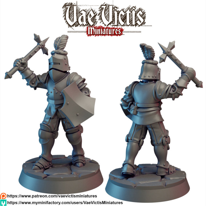 3D Printable Knight #04 [PRE-SUPPORTED] by Vae Victis Miniatures