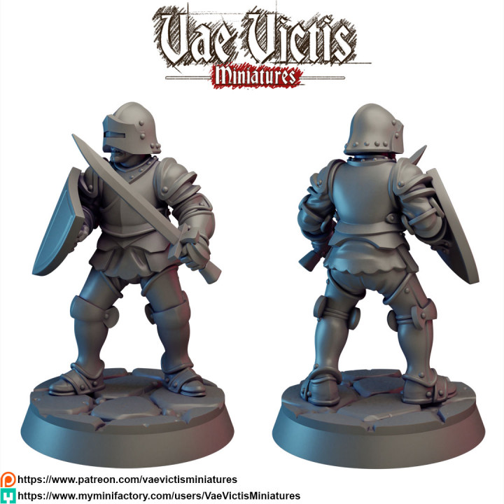 3D Printable Knight #05 [PRE-SUPPORTED] by Vae Victis Miniatures