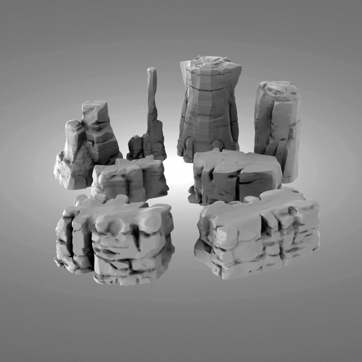 3D Printable Desert Rocks by GAME GOD TERRAIN