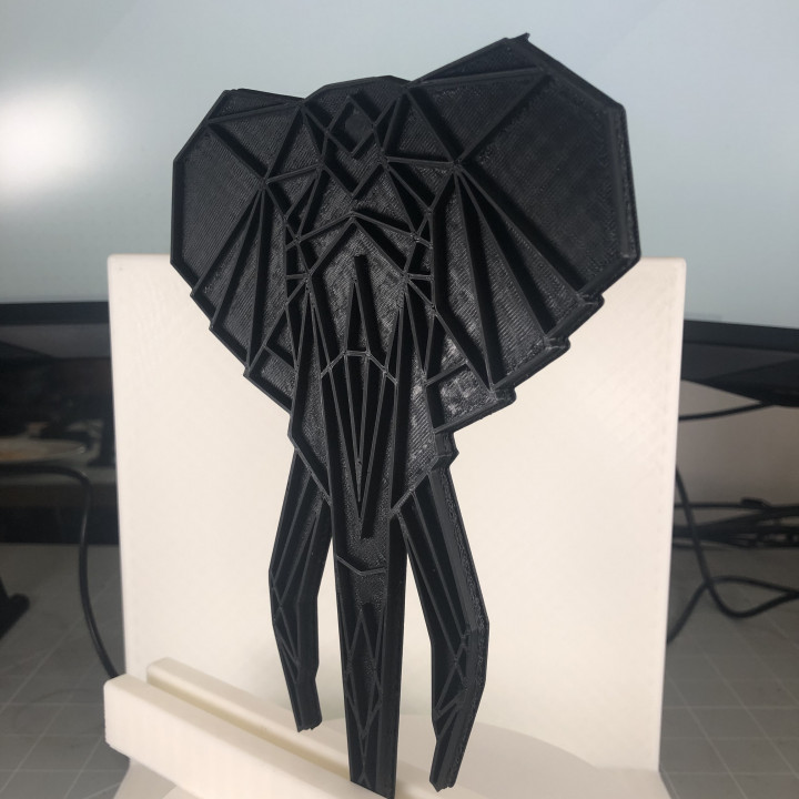 3D Printable 3D Elephant Outline Wall Art by Ethan Montgomery