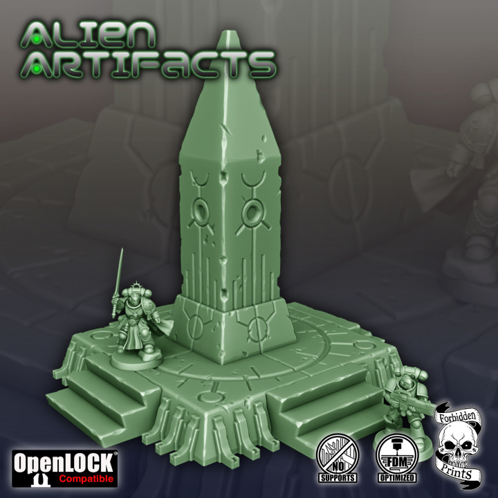 3D Printable Alien Artifacts - Platform Monument by Forbidden Prints
