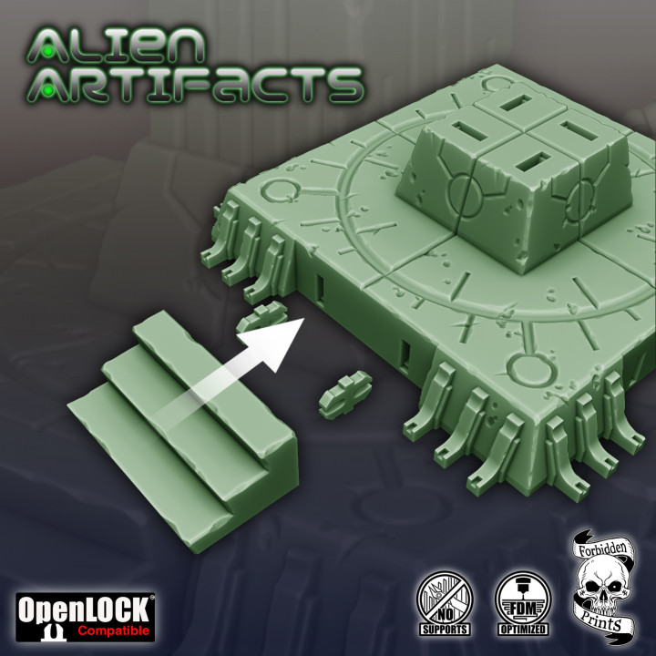 3D Printable Alien Artifacts - Platform Monument by Forbidden Prints