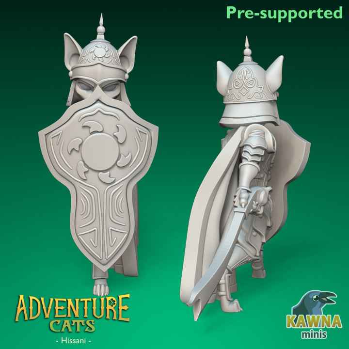 3D Printable Hissani Paladin Cat - Male by Kawna Minis