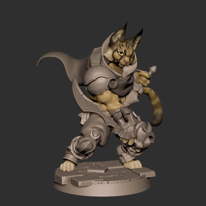 3D Printable Tabaxi Rogue by Bite the Bullet
