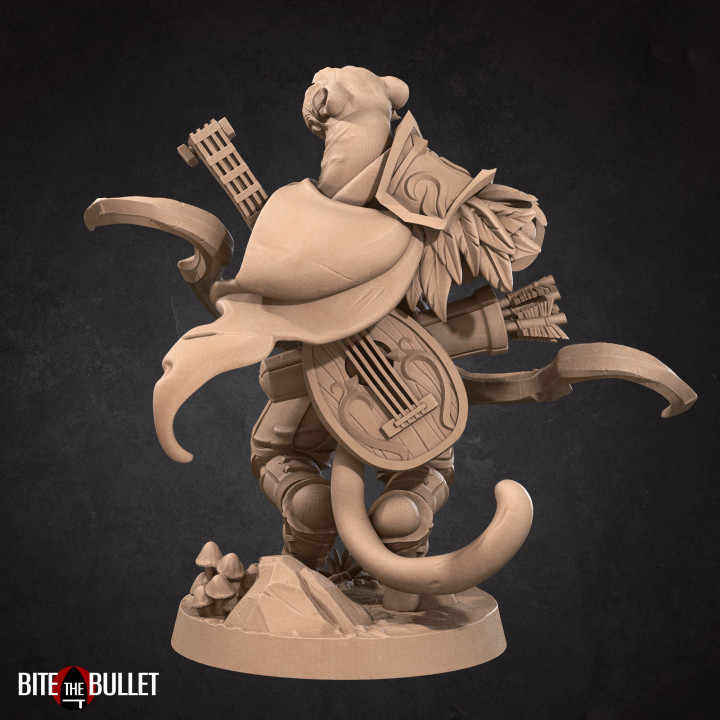 3D Printable Tabaxi Battle Bard (2 Versions) by Bite the Bullet