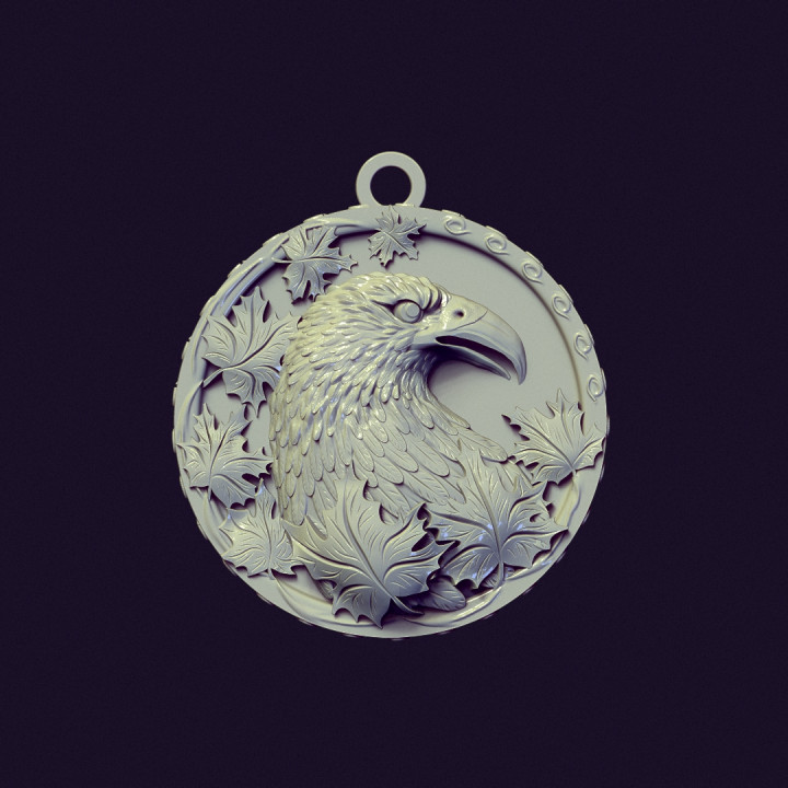 3D Printable CROW MEDALLION by Viktoriya Kabanova