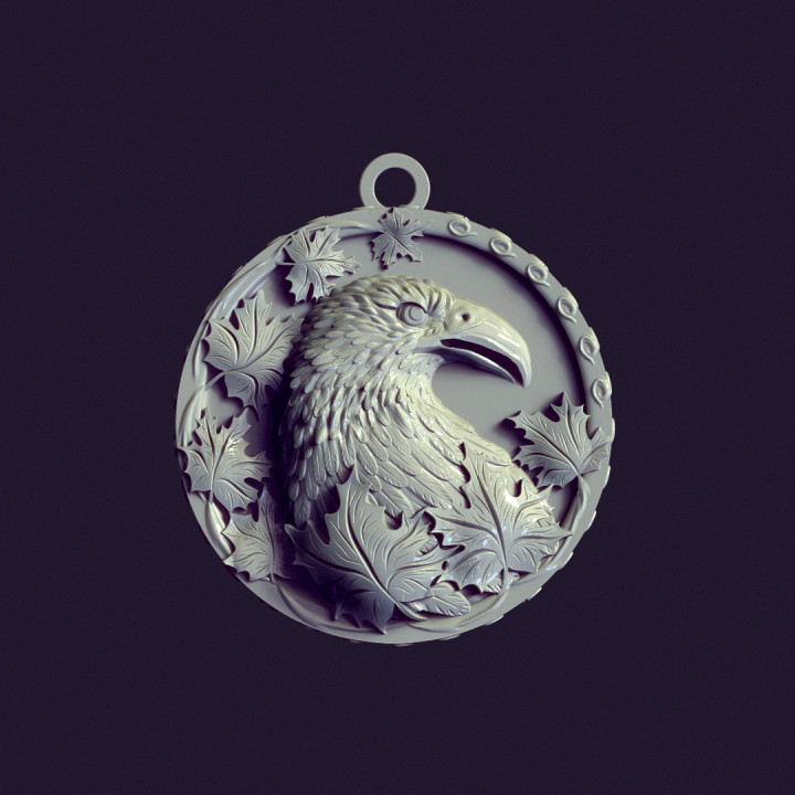 3D Printable CROW MEDALLION by Viktoriya Kabanova