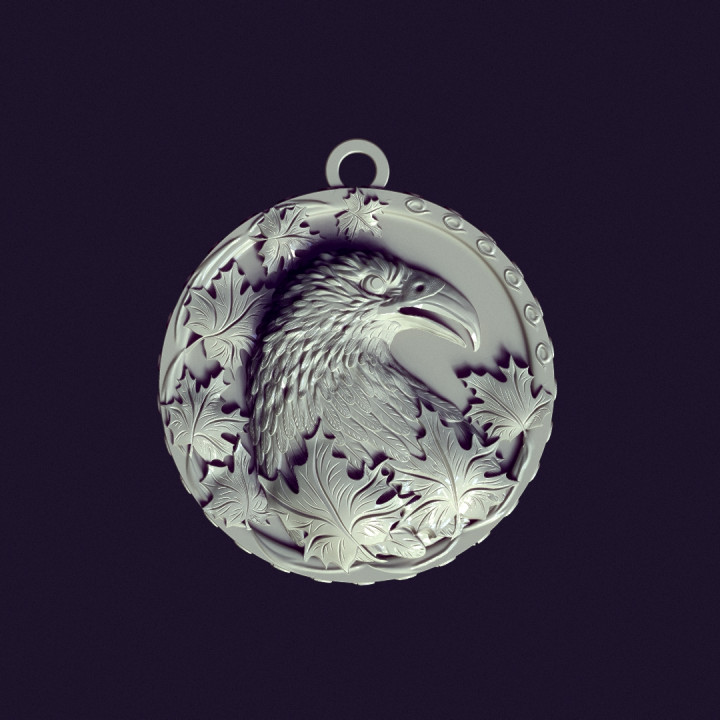 3D Printable CROW MEDALLION by Viktoriya Kabanova