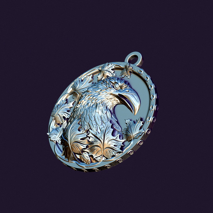 3D Printable CROW MEDALLION by Viktoriya Kabanova